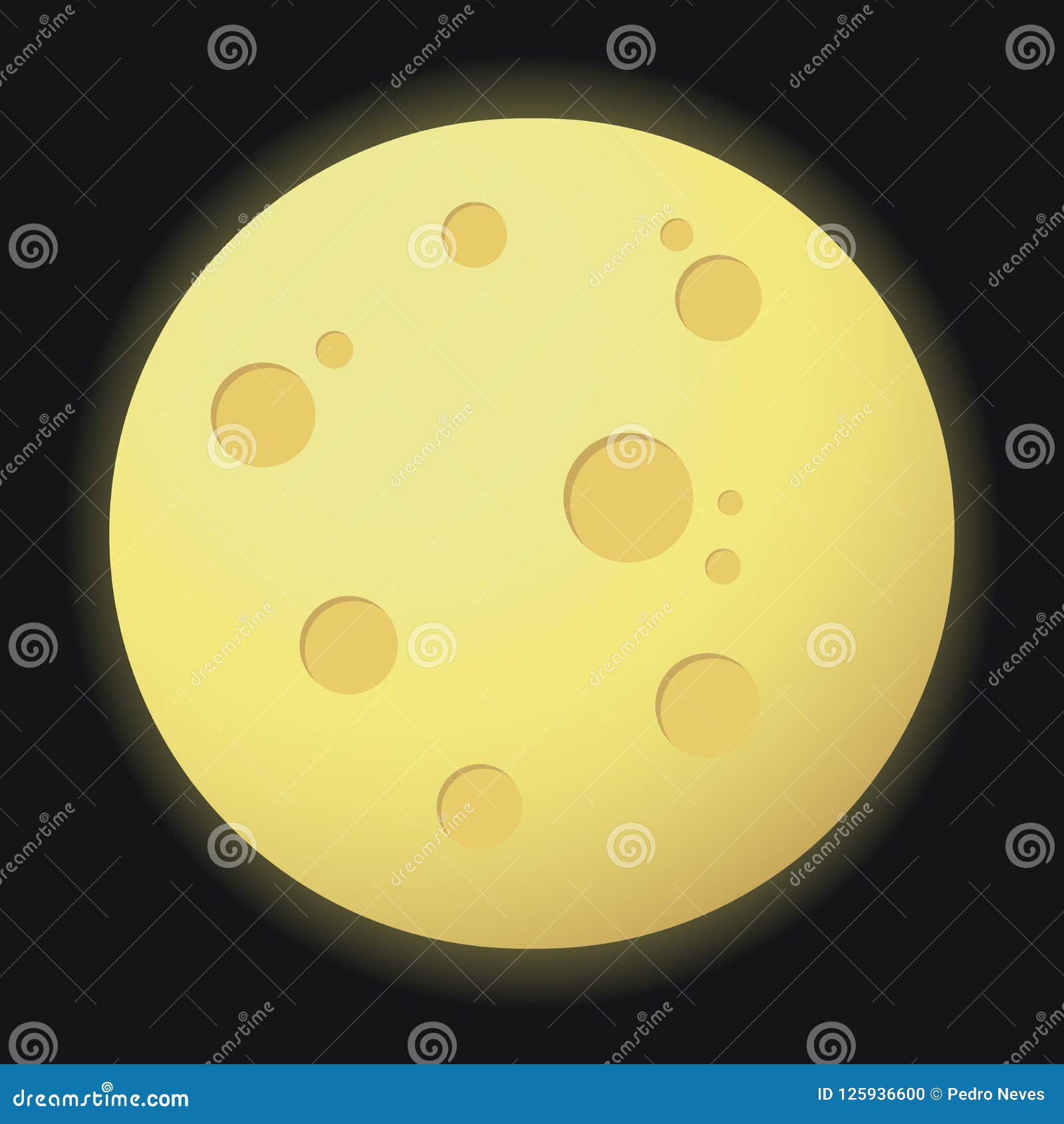 Full Moon with Craters Glowing in the Night. Flat Design Style Stock ... Full Moon with Craters Glowing in the Night. Flat Design Style Stock ...