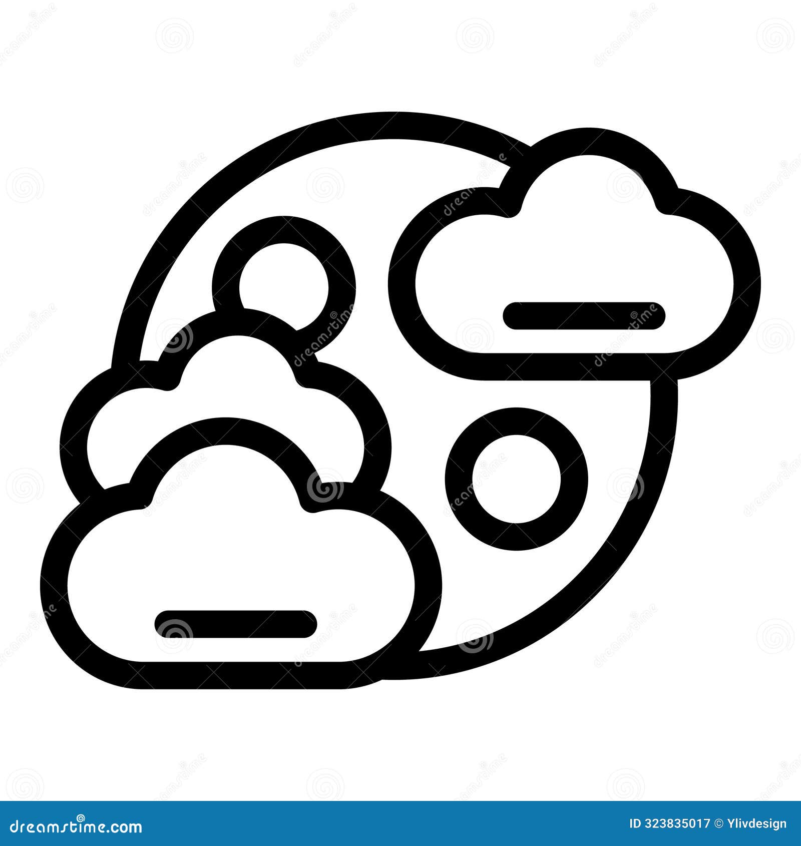 Full Moon Partially Hidden by Clouds on Transparent Background Stock ...