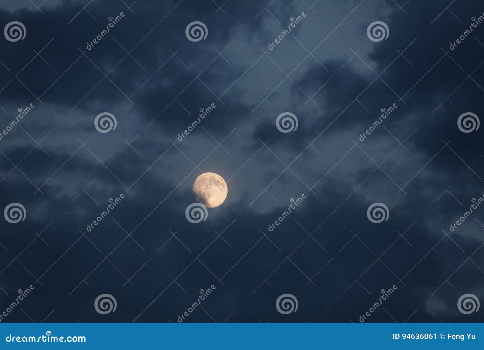 Full moon with dark cloud stock image. Image of bright - 94636061