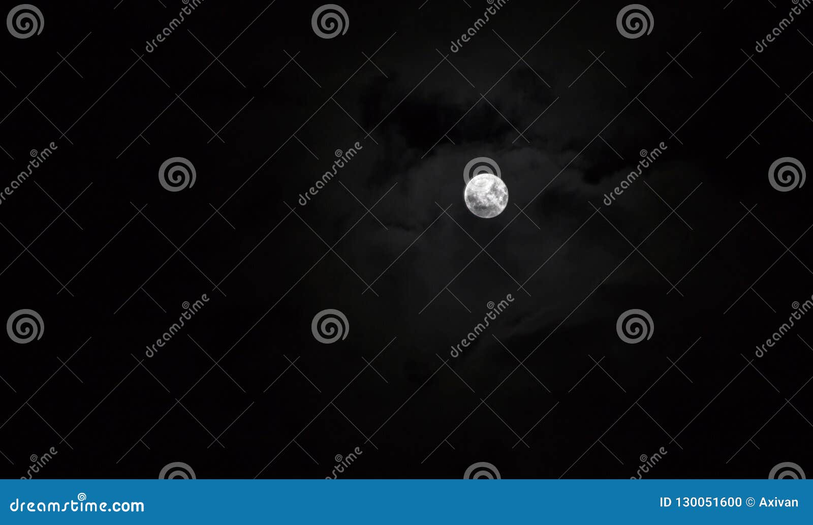 Full Moon with Dark Clouds in the Night Sky Stock Photo - Image of ...