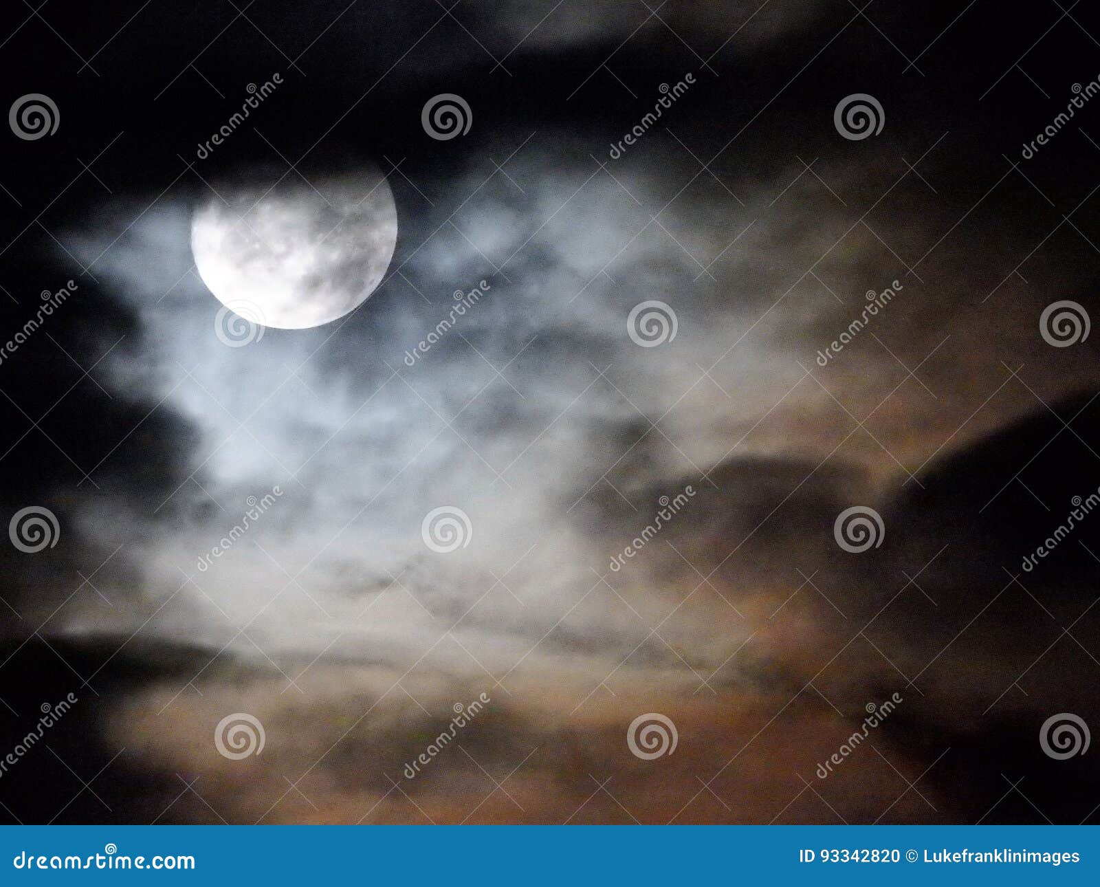 Full Moon Dark Clouds stock photo. Image of circle, moon - 93342820