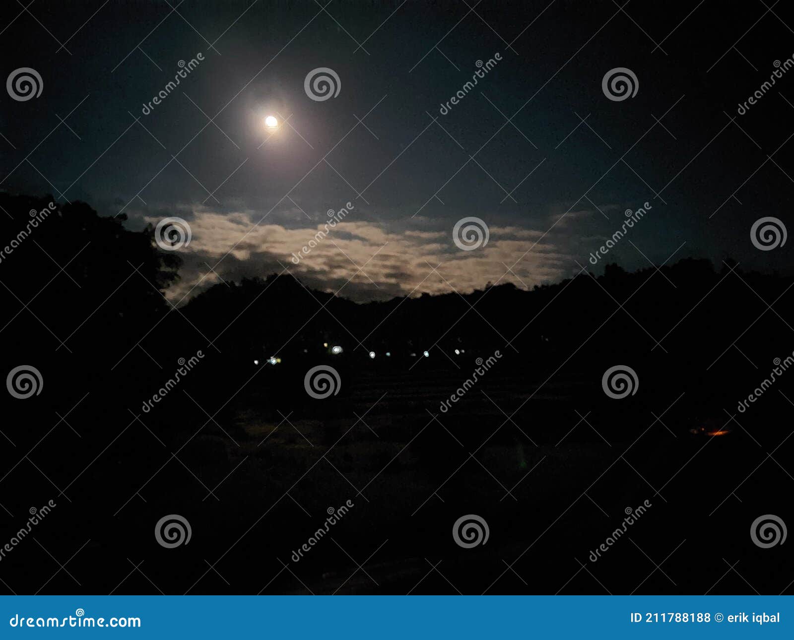 Full moon at dawn stock photo. Image of full, moon, dark - 211788188