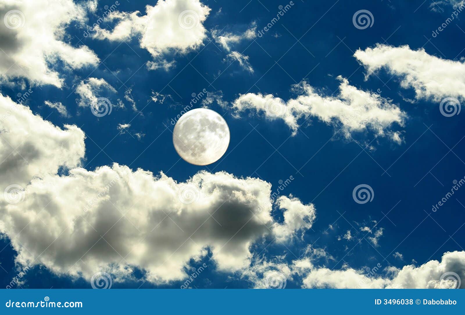 Full moon day stock photo. Image of daylight, clouds, atmosphere - 3496038
