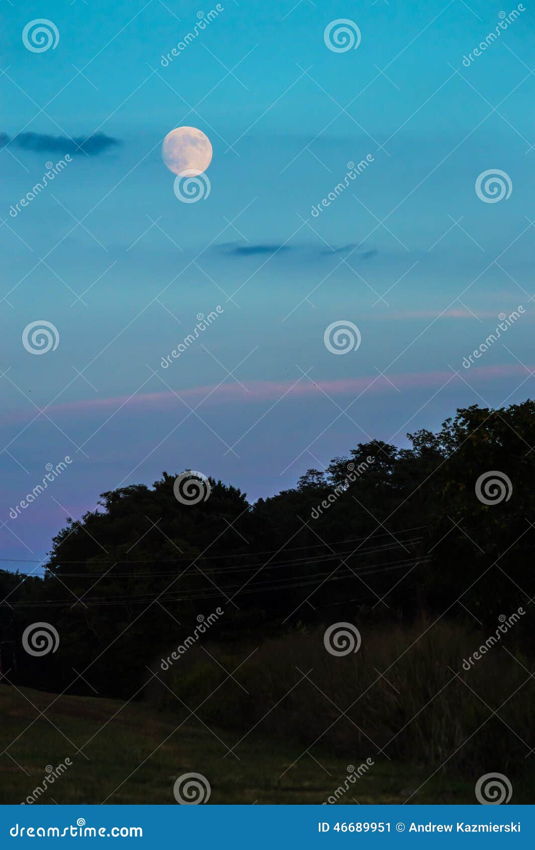 Full Moon at Dusk stock image. Image of lunar, full, moon - 46689951
