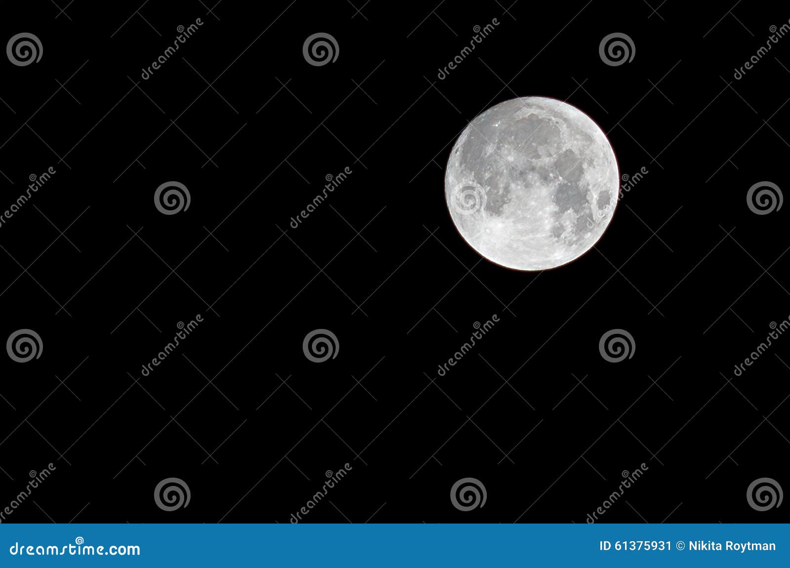 Full Moon in the Empty Black Sky of the Night Stock Image - Image of ...