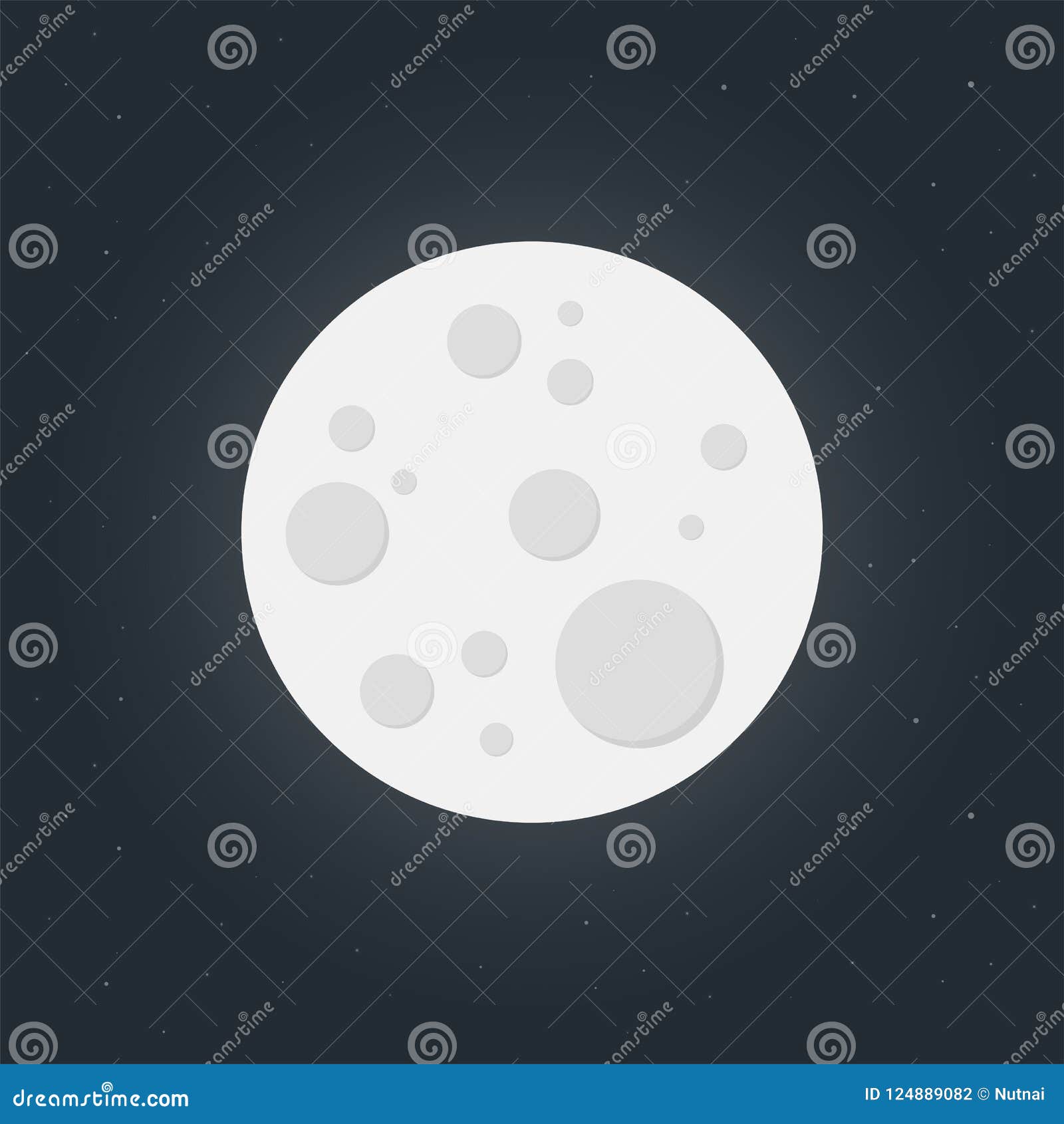 Full Moon Flat Design - Vector Stock Vector - Illustration of circle ...