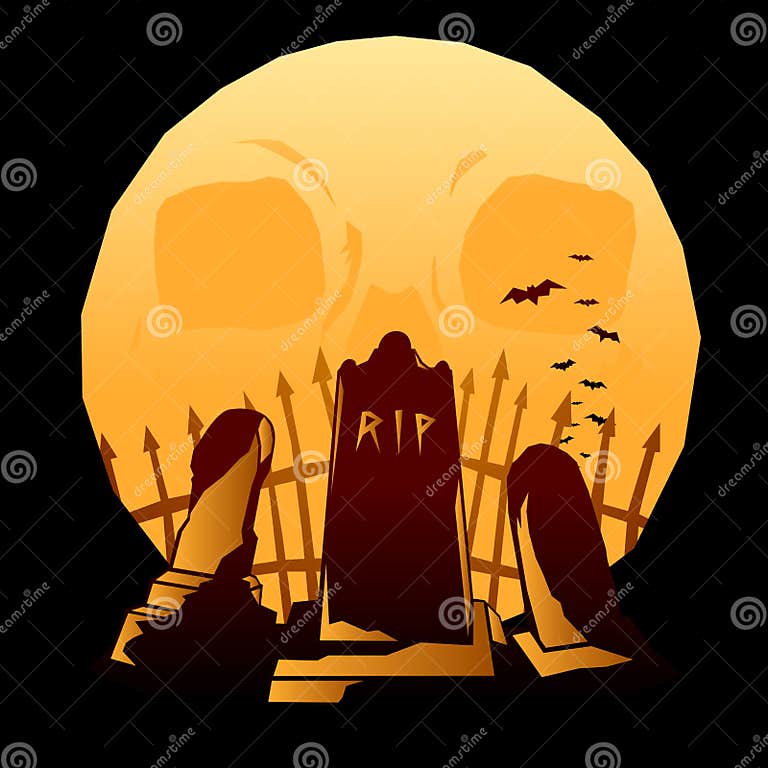 Full moon graveyard stock vector. Illustration of fear - 15575665