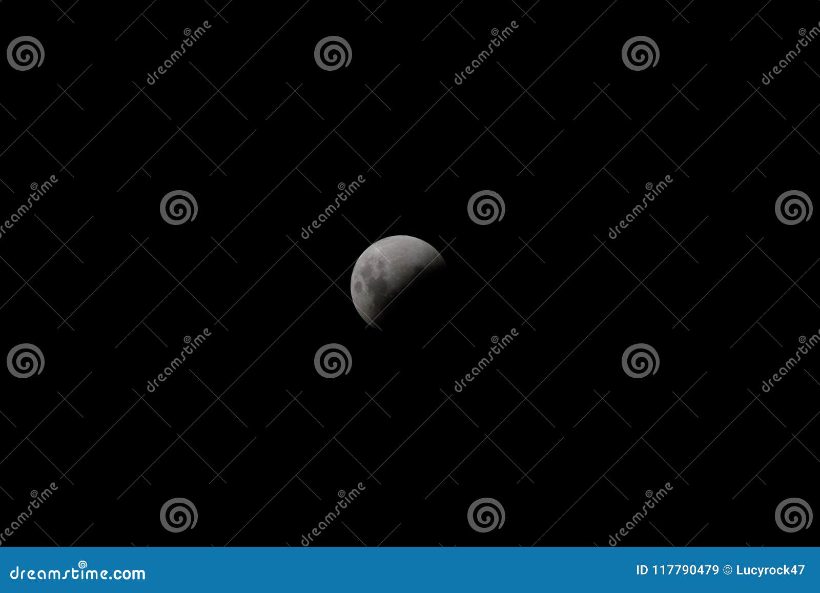 A Full Moon, Half Covered in Shadow Stock Image - Image of black ...