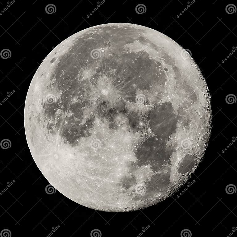 Full Moon, High Resolution Image, Shot with 800m Lens Stock Image ...