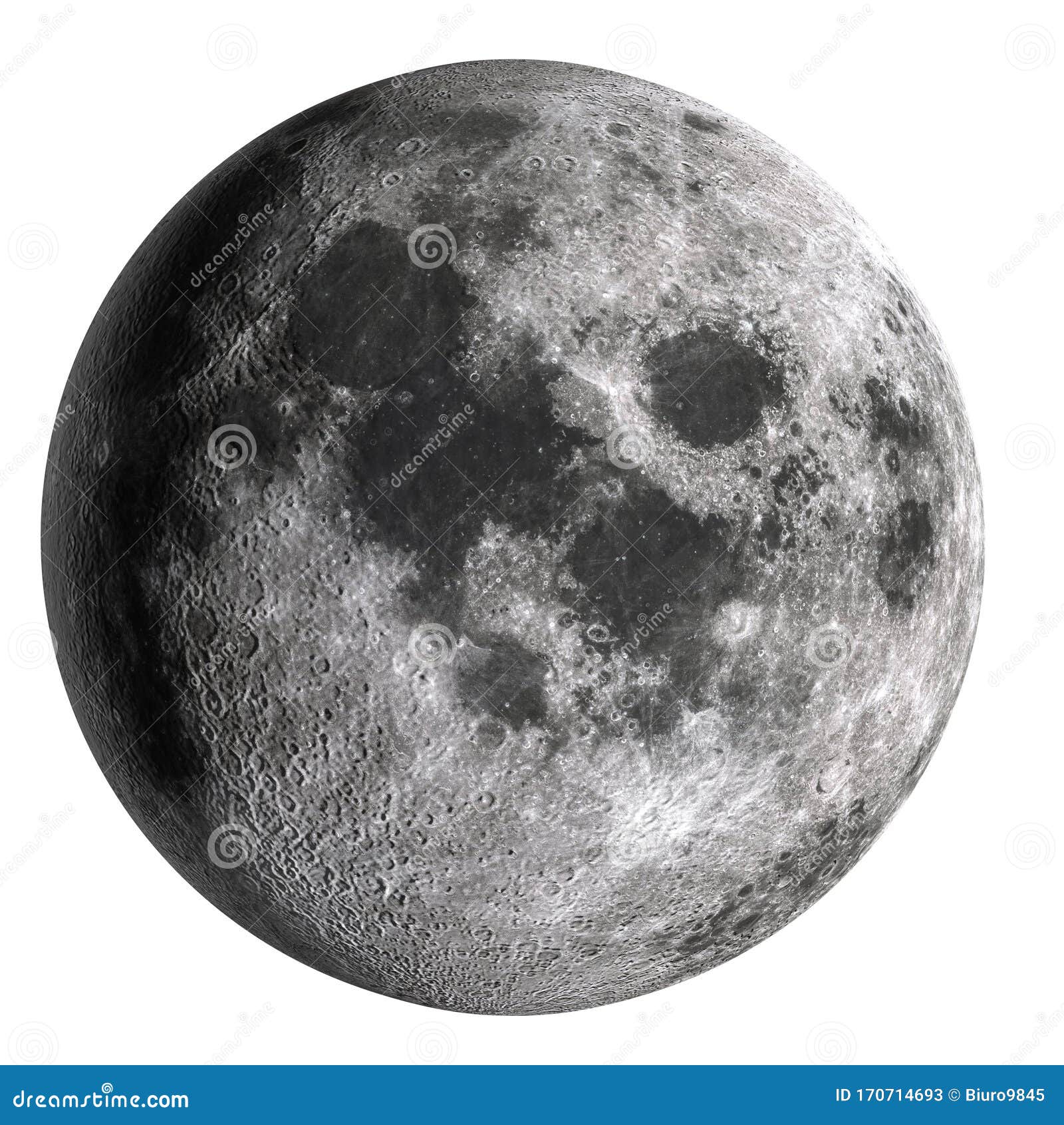 Full Moon in High Resolution Isolated on White Background. Stock Image ...