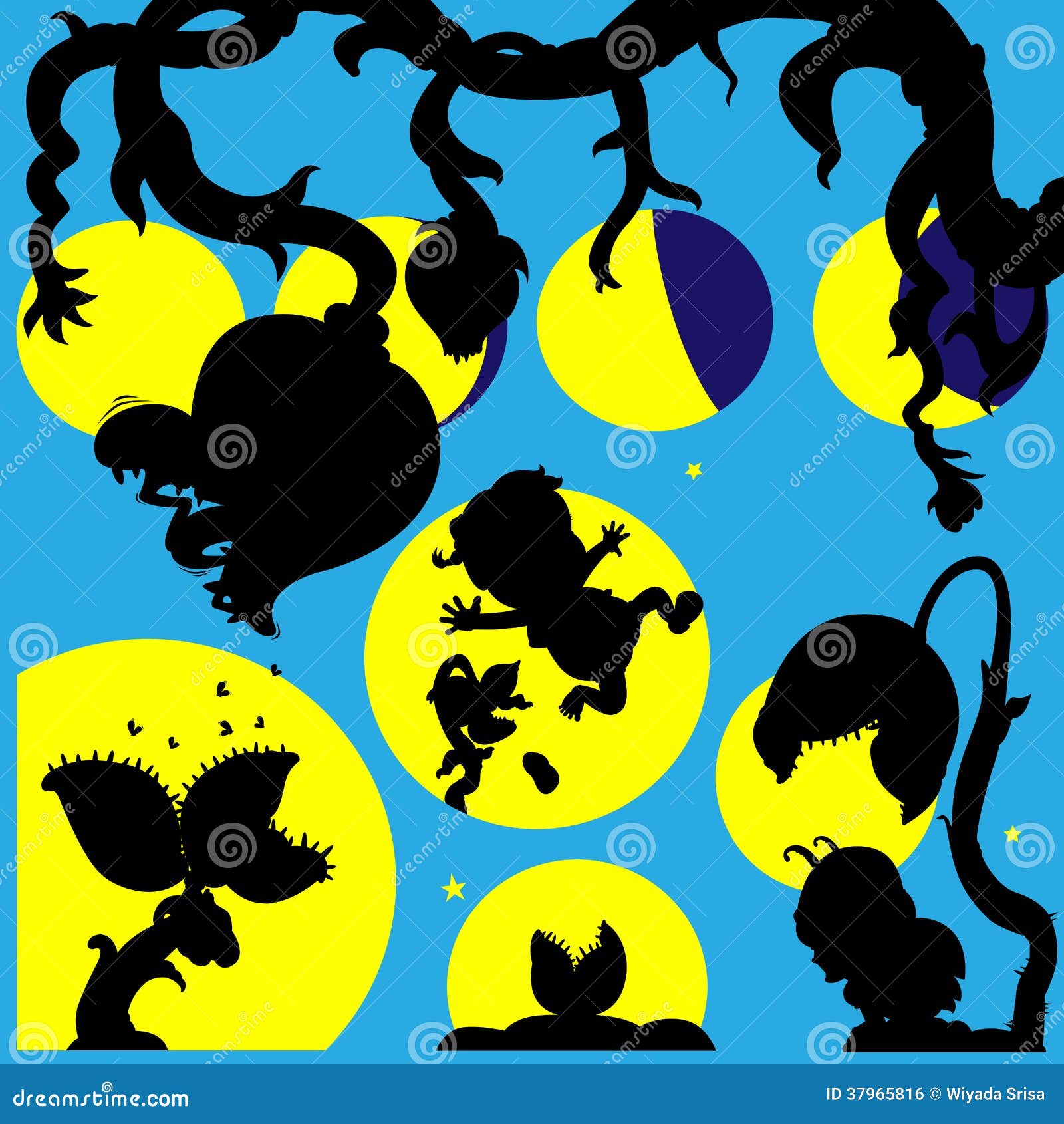 Full moon hungry stock vector. Illustration of nature - 37965816