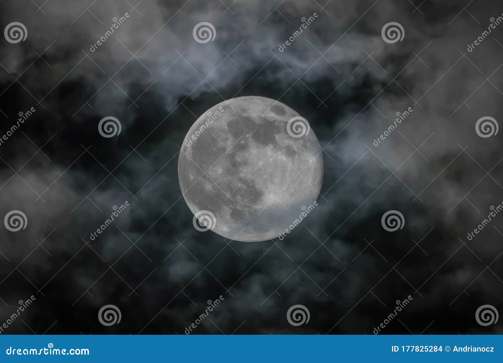 Full Moon Isolated Over Sky Background Stock Photo - Image of clouds ...