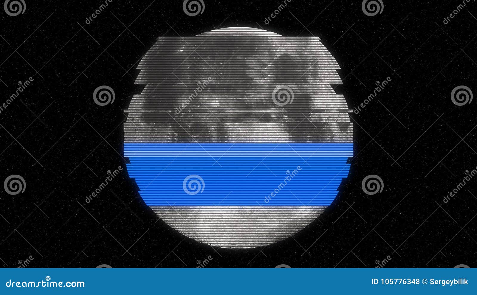 Full Moon on Jumpy Red Glitch Old Lcd Led Tv Computer Screen Display ...