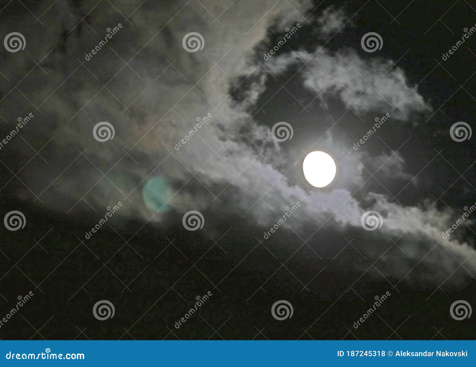 Full Moon at Night Clouds Sky Stock Photo - Image of moonlight, bright ...