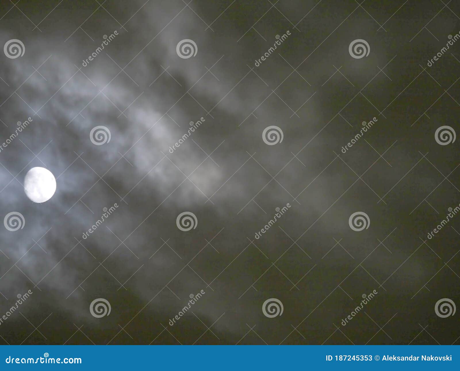 Full Moon at Night Clouds Sky Stock Image - Image of midnight ...