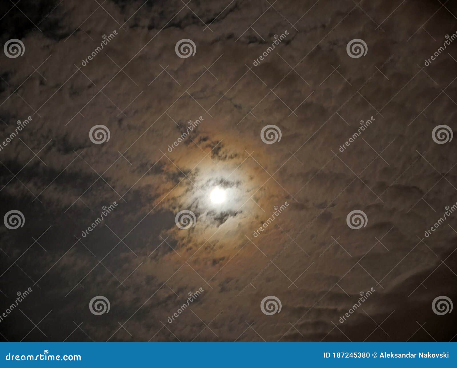 Full Moon at Night Clouds Sky Stock Photo - Image of sphere, travel ...