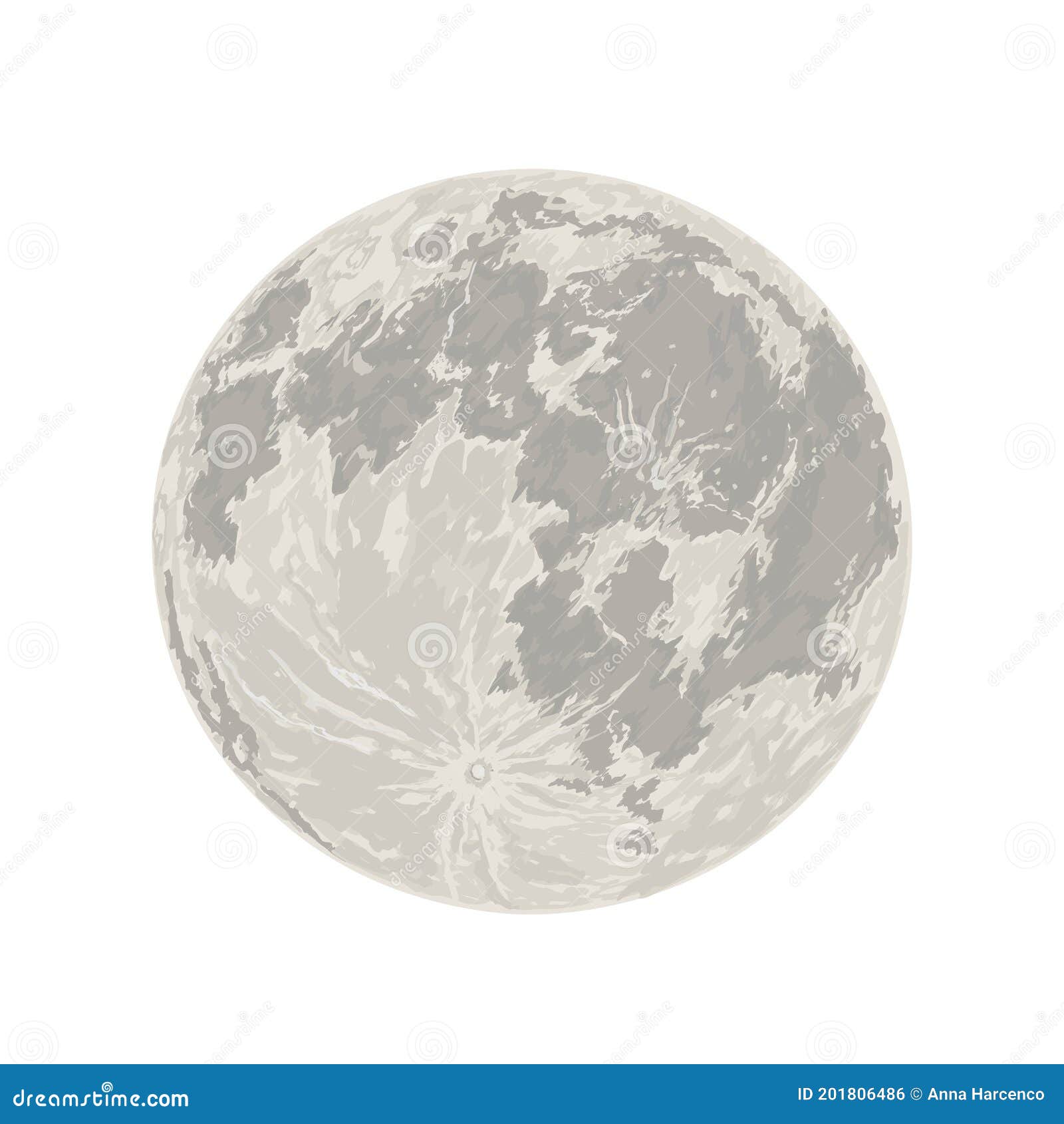 The Full Moon is the Lunar Phase. Hand-drawn Vector Illustration Stock ...
