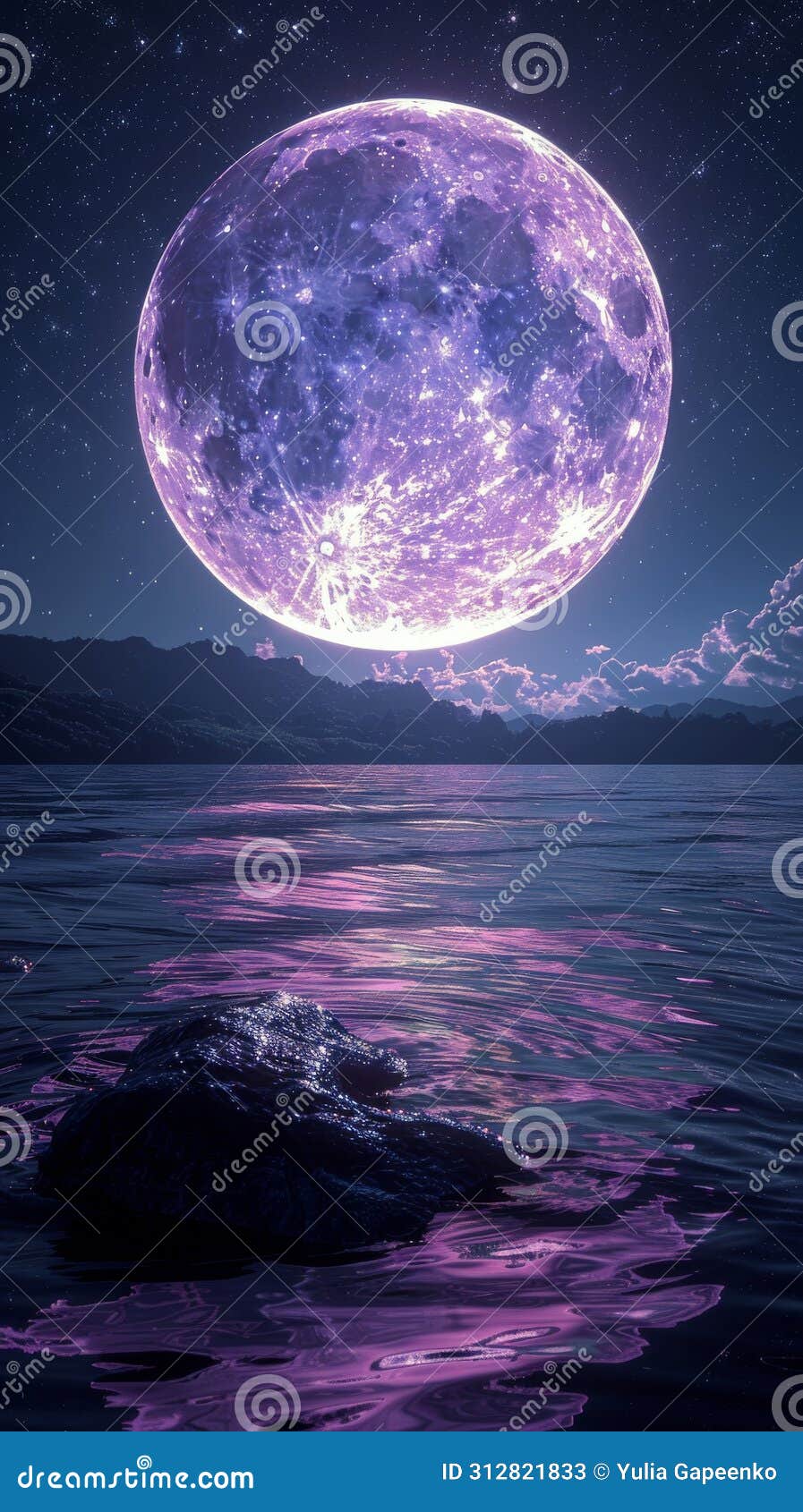 Full Moon Reflecting in Water Stock Image - Image of river, moonset ...
