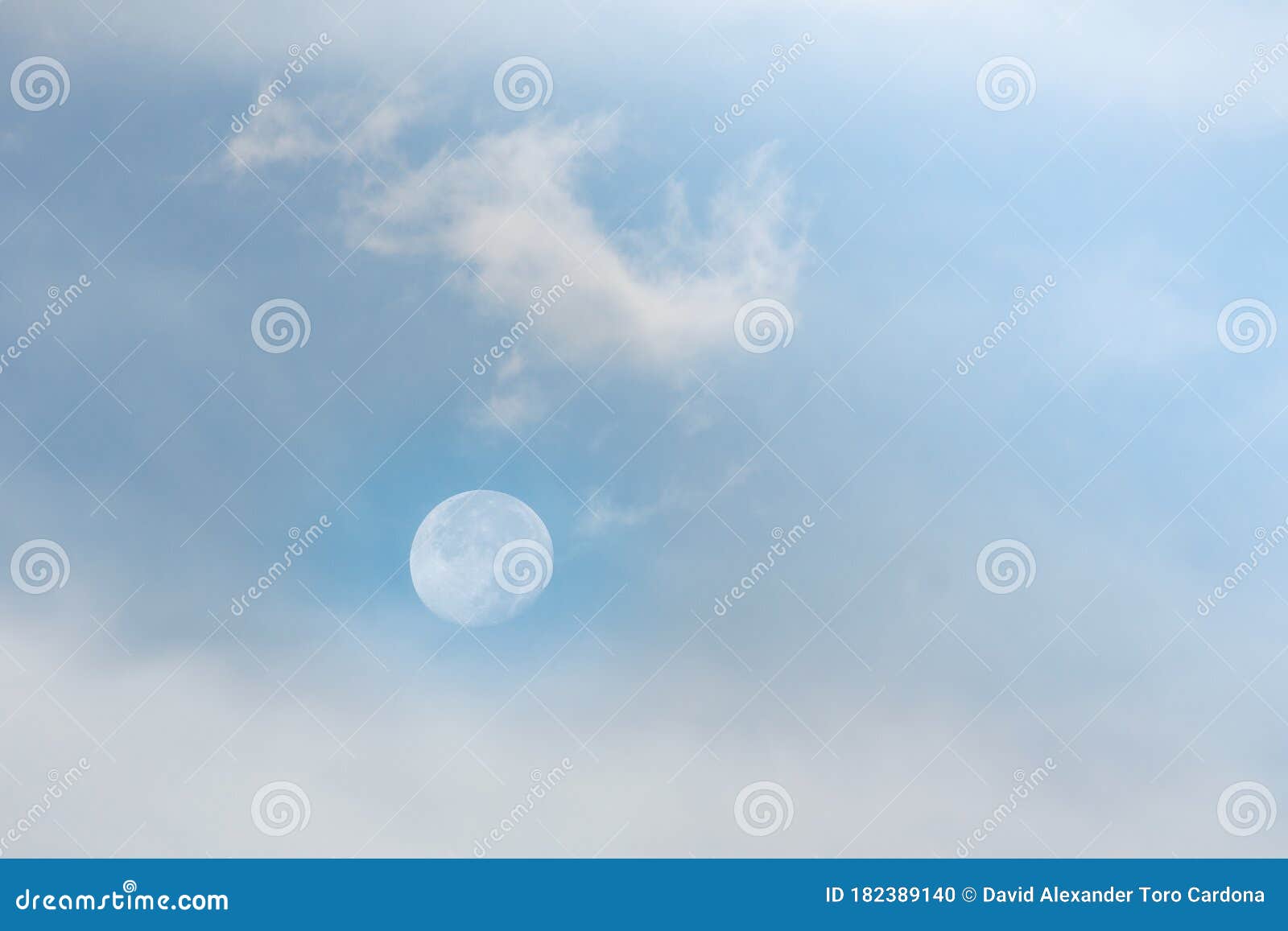 Full Moon in the Morning with Blue Sky. One Stock Photo - Image of ...