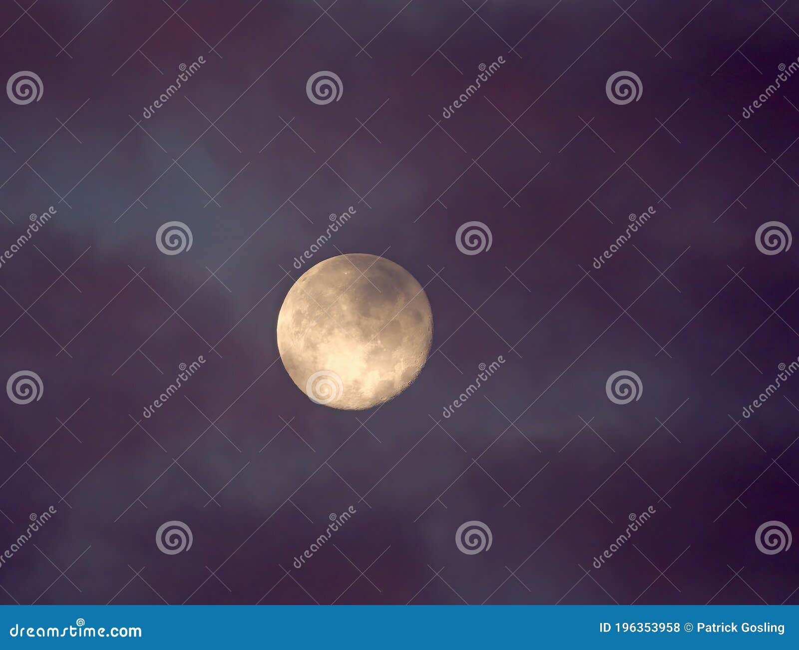 Full Moon through Morning Cloud. Stock Photo - Image of moonlight ...