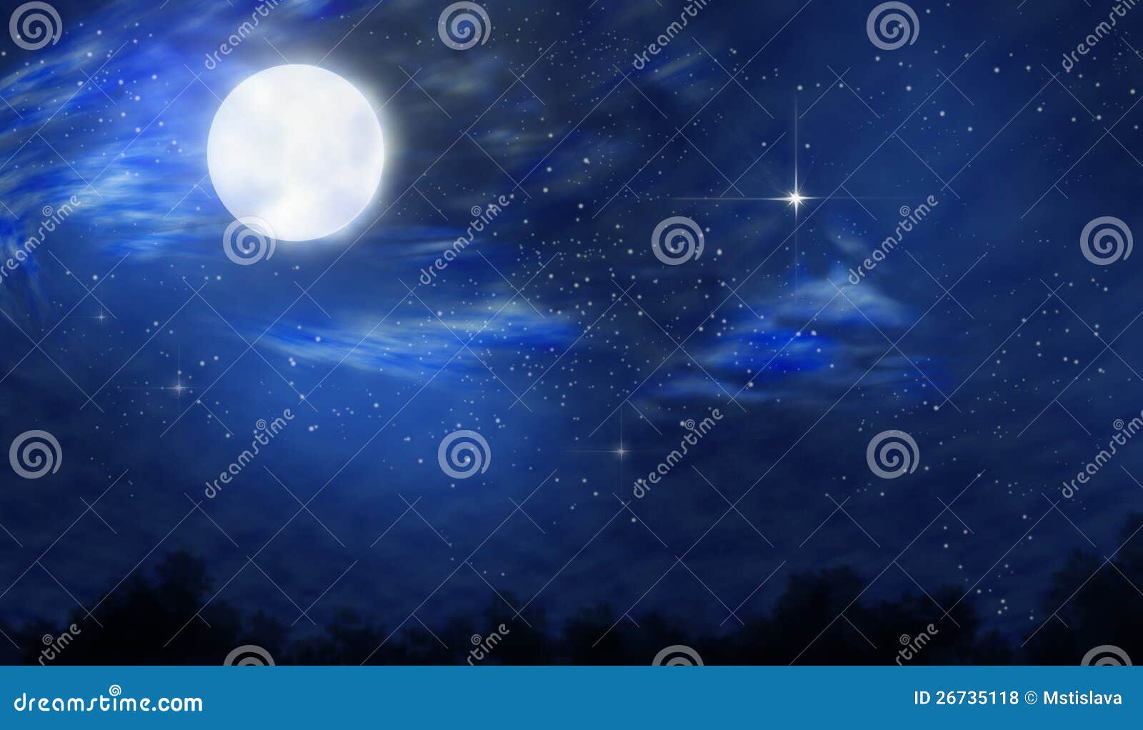 Moon Night Sale Promotion Website Horizontal Banner Heading Design On ...