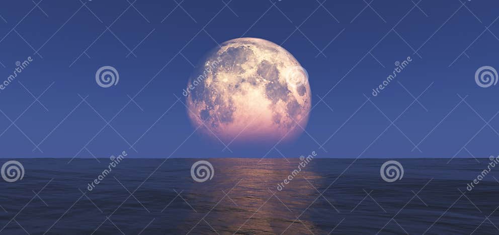 Full Moon at Night Abstract Stock Illustration - Illustration of ...