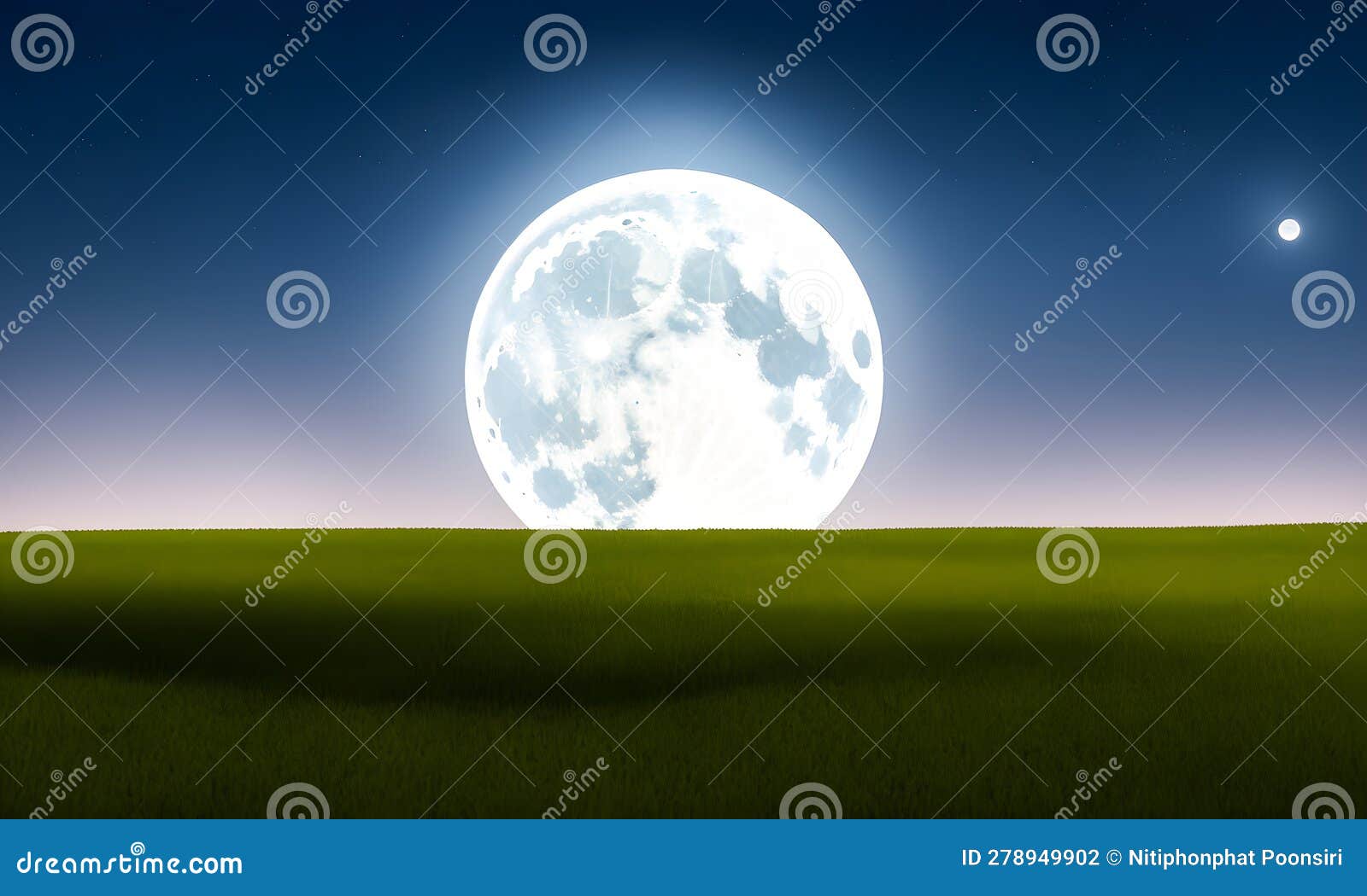 Full Moon at Night a Cloud Passed Over. Full Moon Nighttime. Generative ...