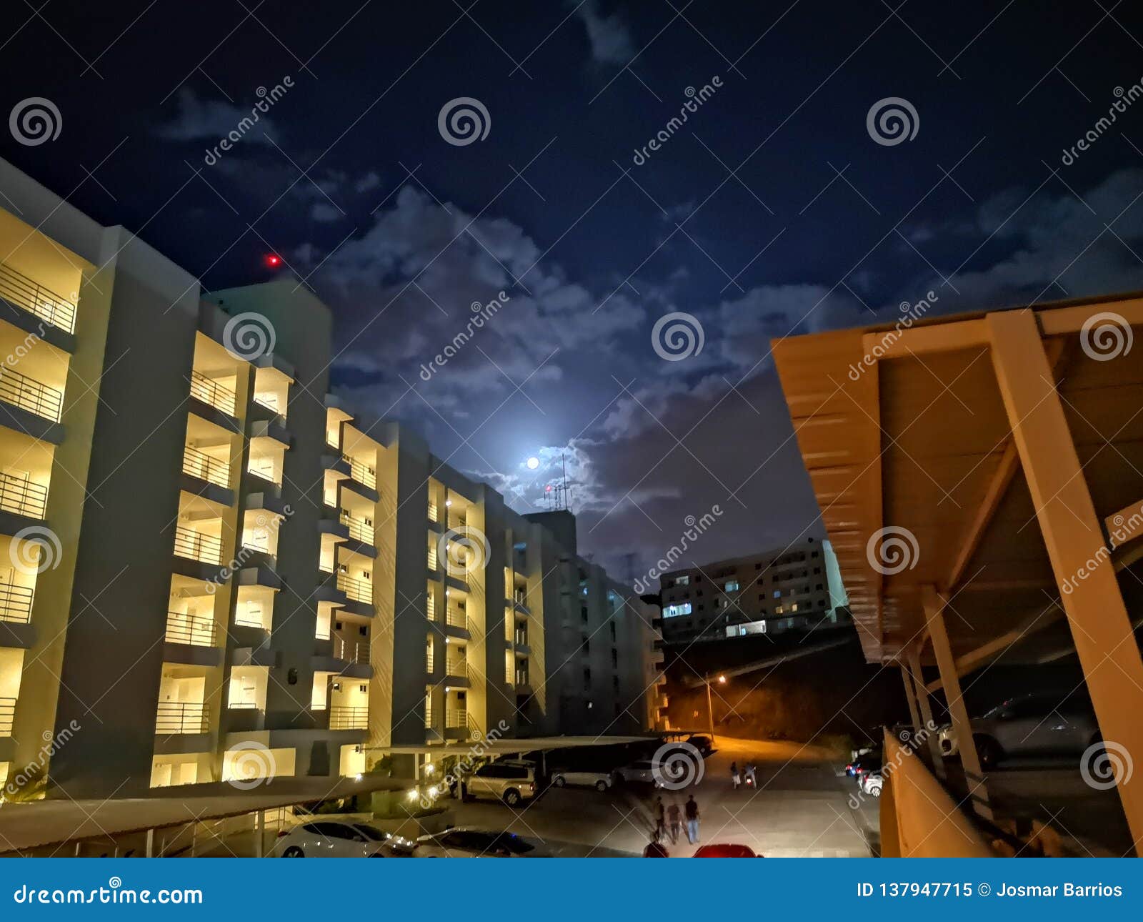 Full moon night stock image. Image of buildings, full - 137947715