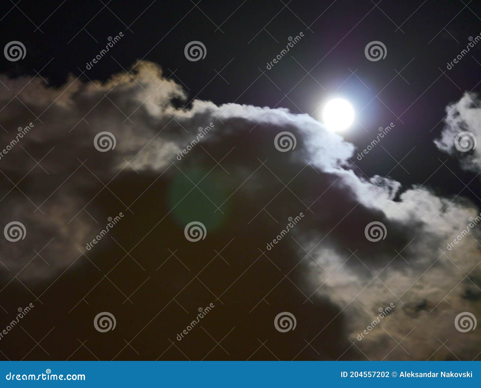 Full Moon at Night Clouds Sky Stock Photo - Image of water, travel ...