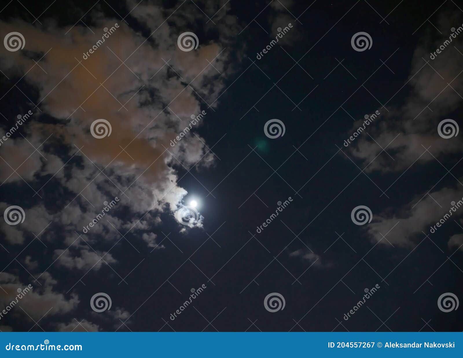 Full Moon at Night Clouds Sky Stock Image - Image of large, universe ...