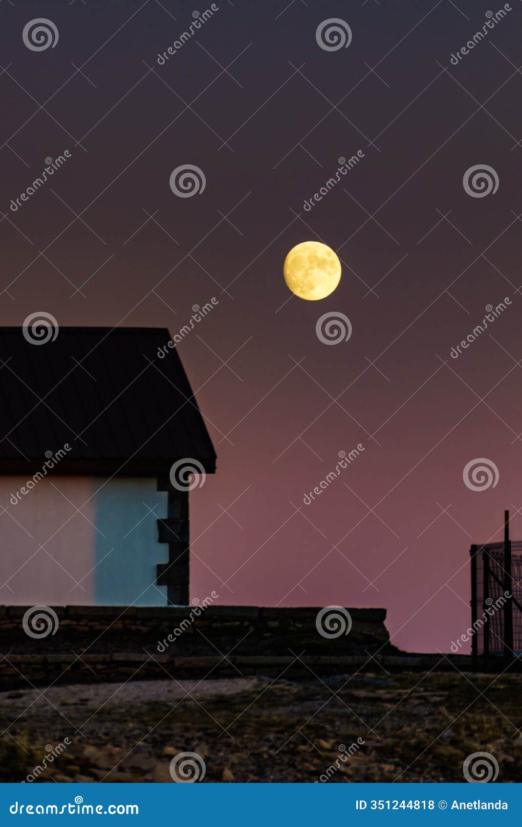 Full Moon at Night on Dark Sky Stock Photo - Image of dark, light ...