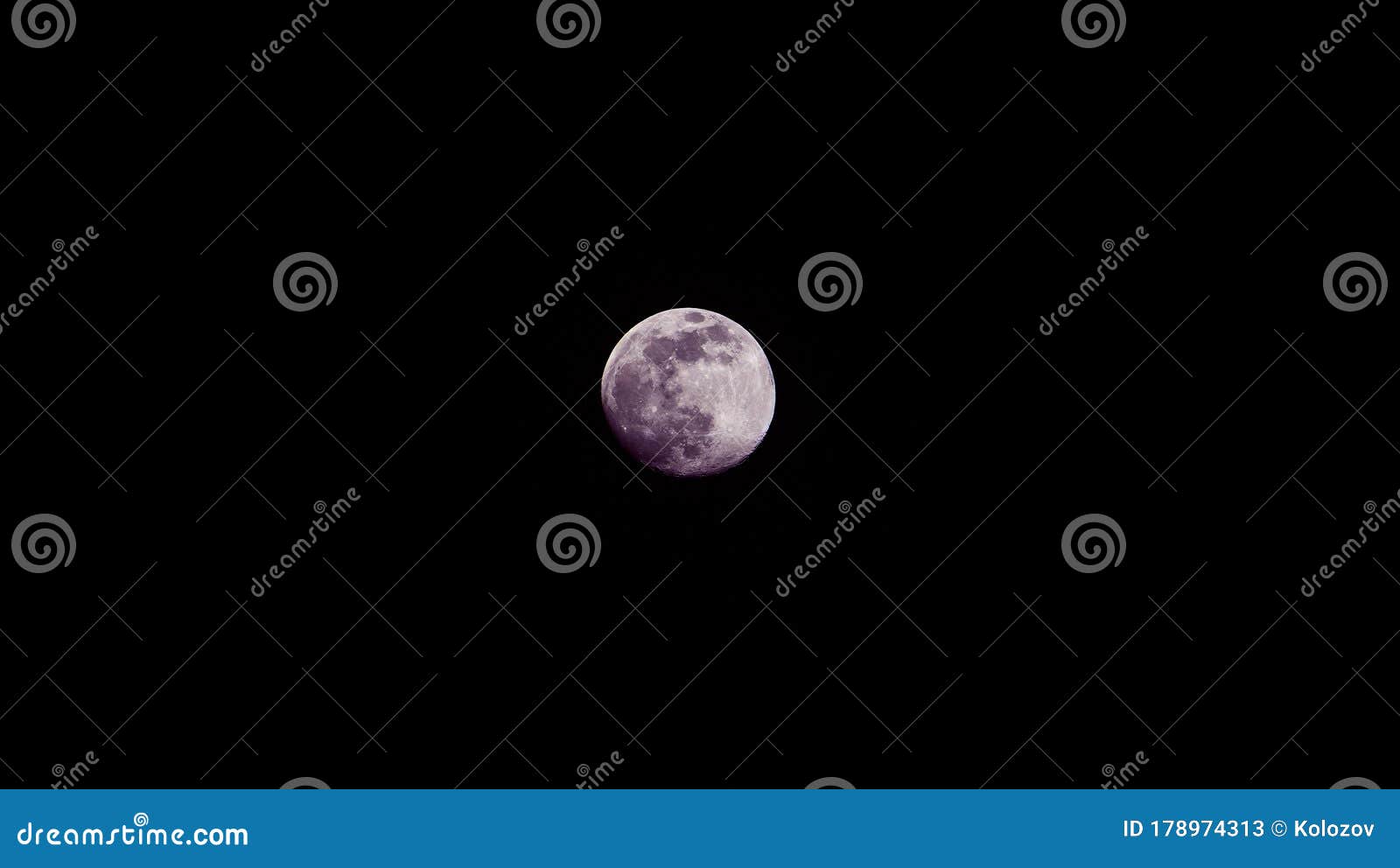 Full Moon in the Night Dark Sky without Stars in the Spring Stock Image ...