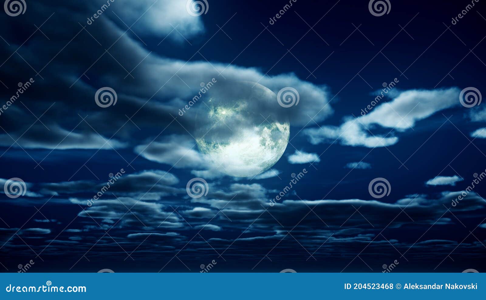 Full Moon at Night Night Sky Stock Illustration - Illustration of ...
