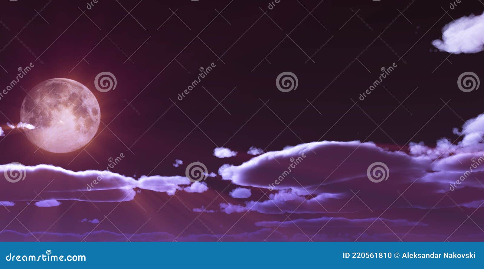 Full Moon at Night Night Sky Stock Illustration - Illustration of ...