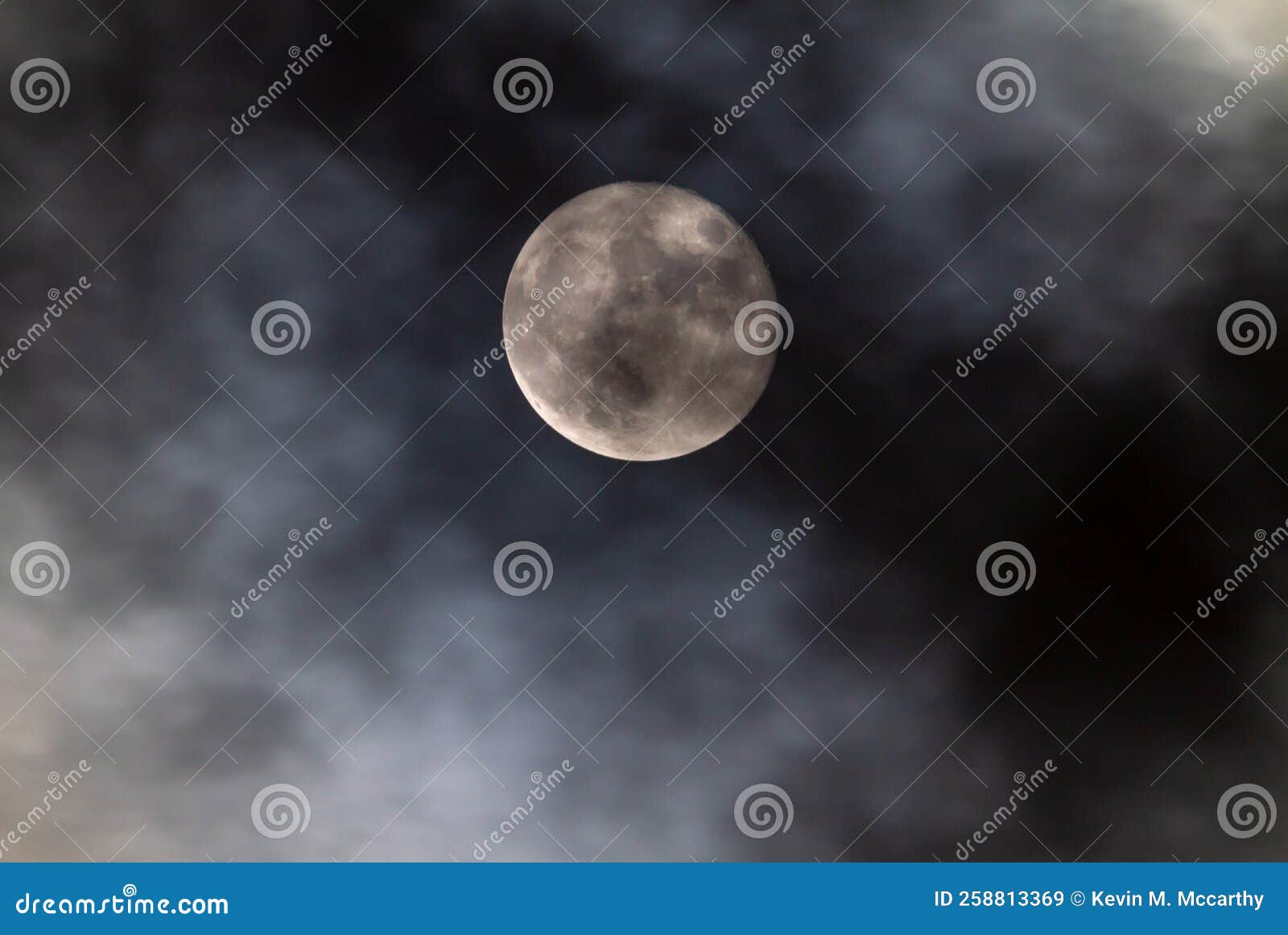 Full Moon at Night with Passing Clouds Stock Image - Image of orbit ...