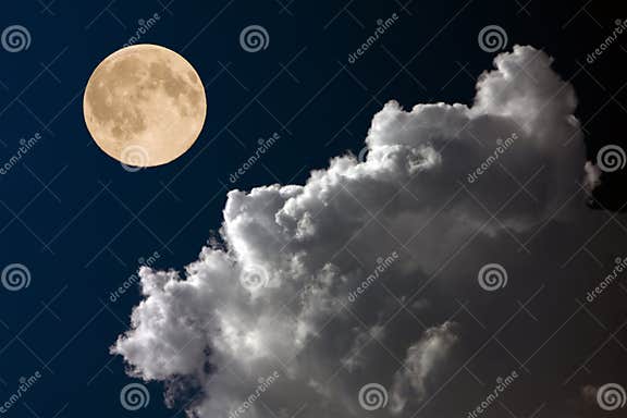 Full moon on night sky stock photo. Image of moon, reach - 6951090