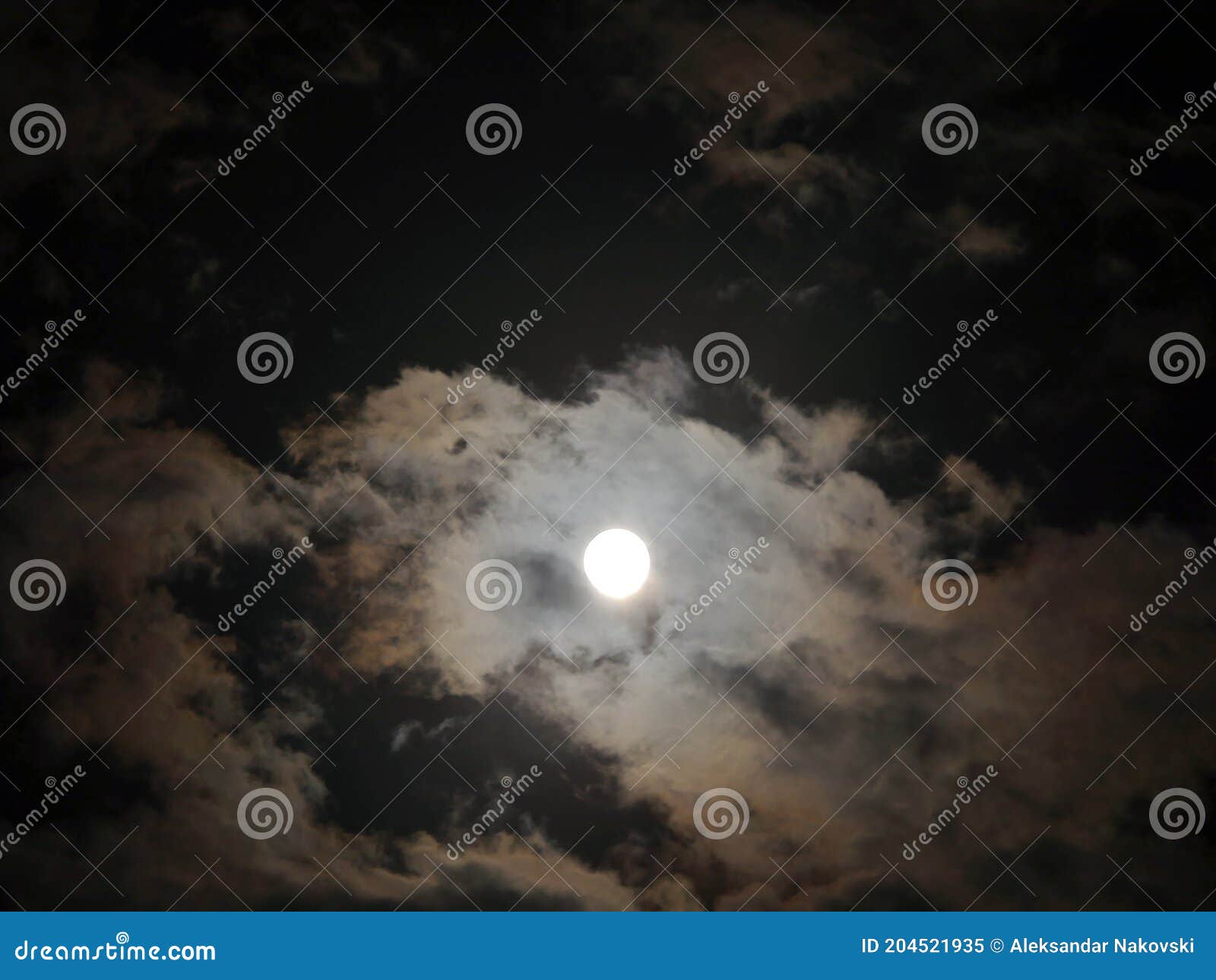 Full moon at night clouds stock image. Image of universe - 204521935
