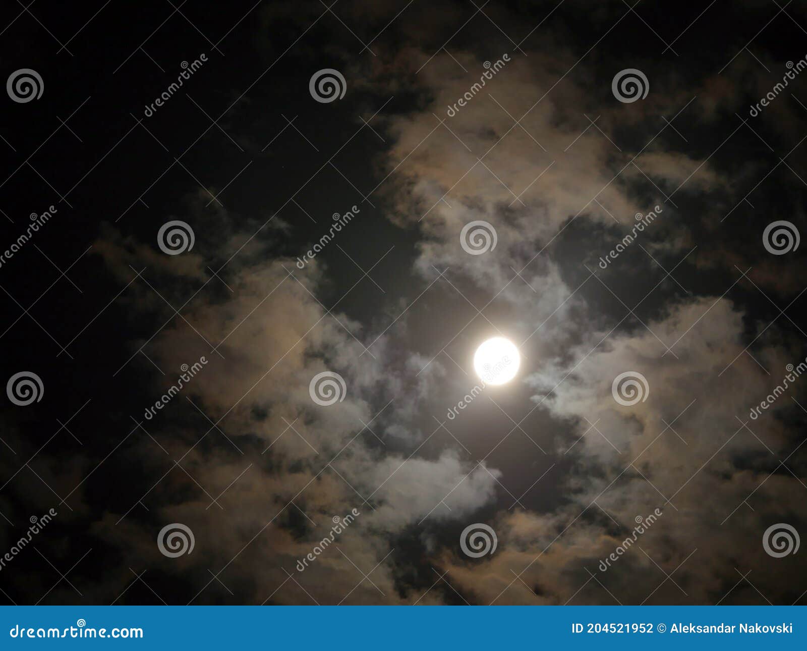 Full moon at night clouds stock photo. Image of astrology - 204521952