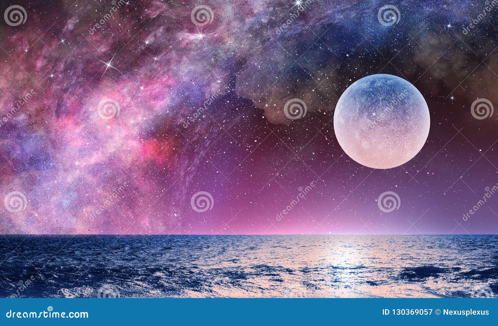 Full Moon in Night Starry Sky Stock Image - Image of bright, lunar ...