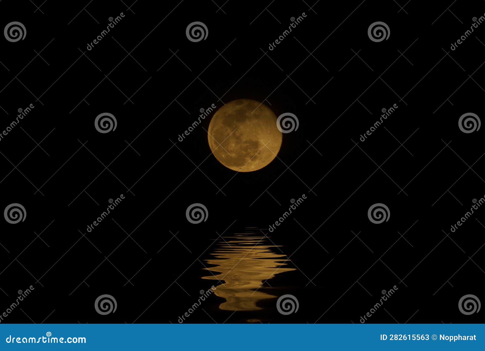 Full Moon Night with Water Reflection Stock Image - Image of moon ...