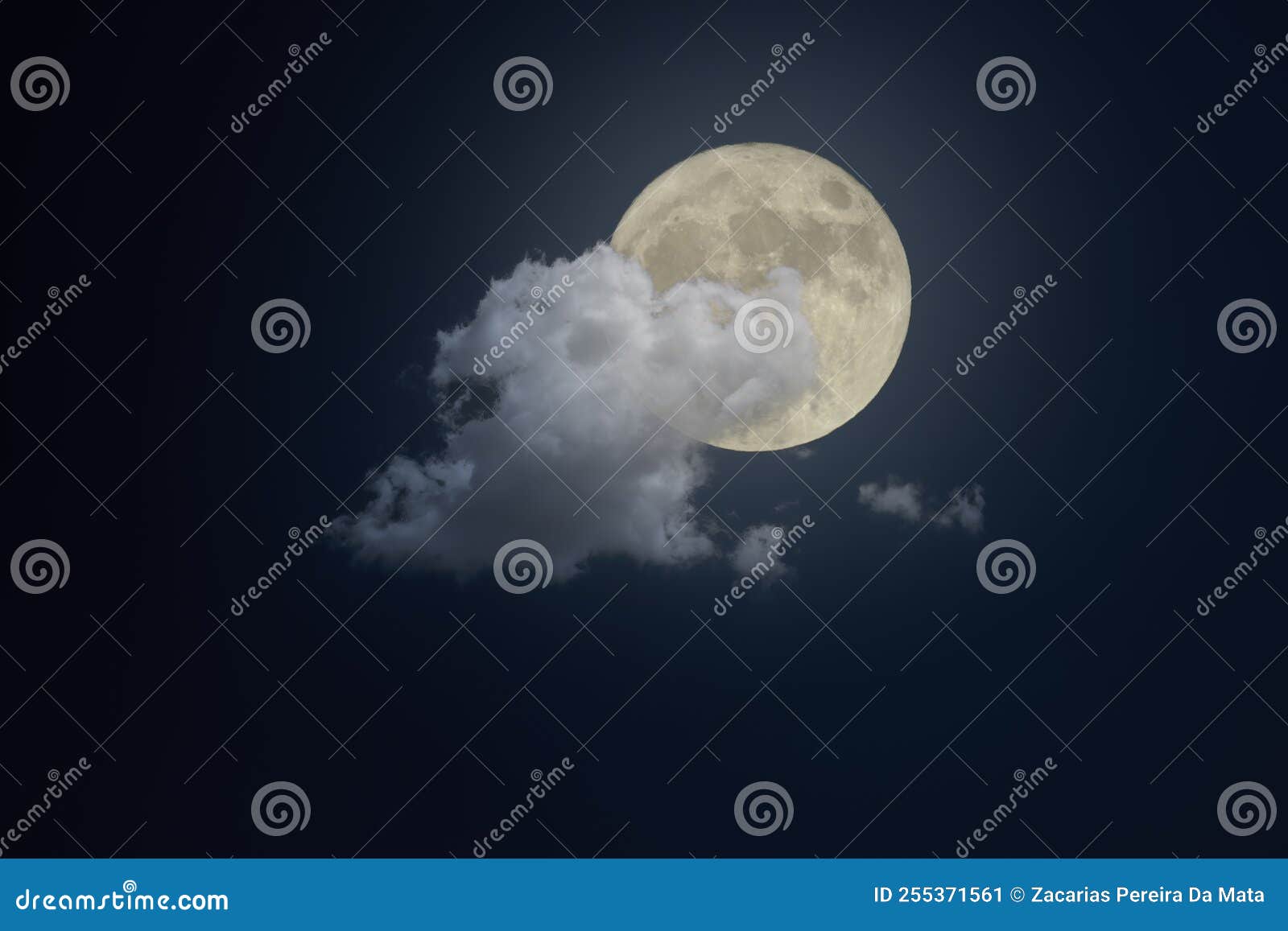 Beautiful full moon night stock image. Image of light - 255371561