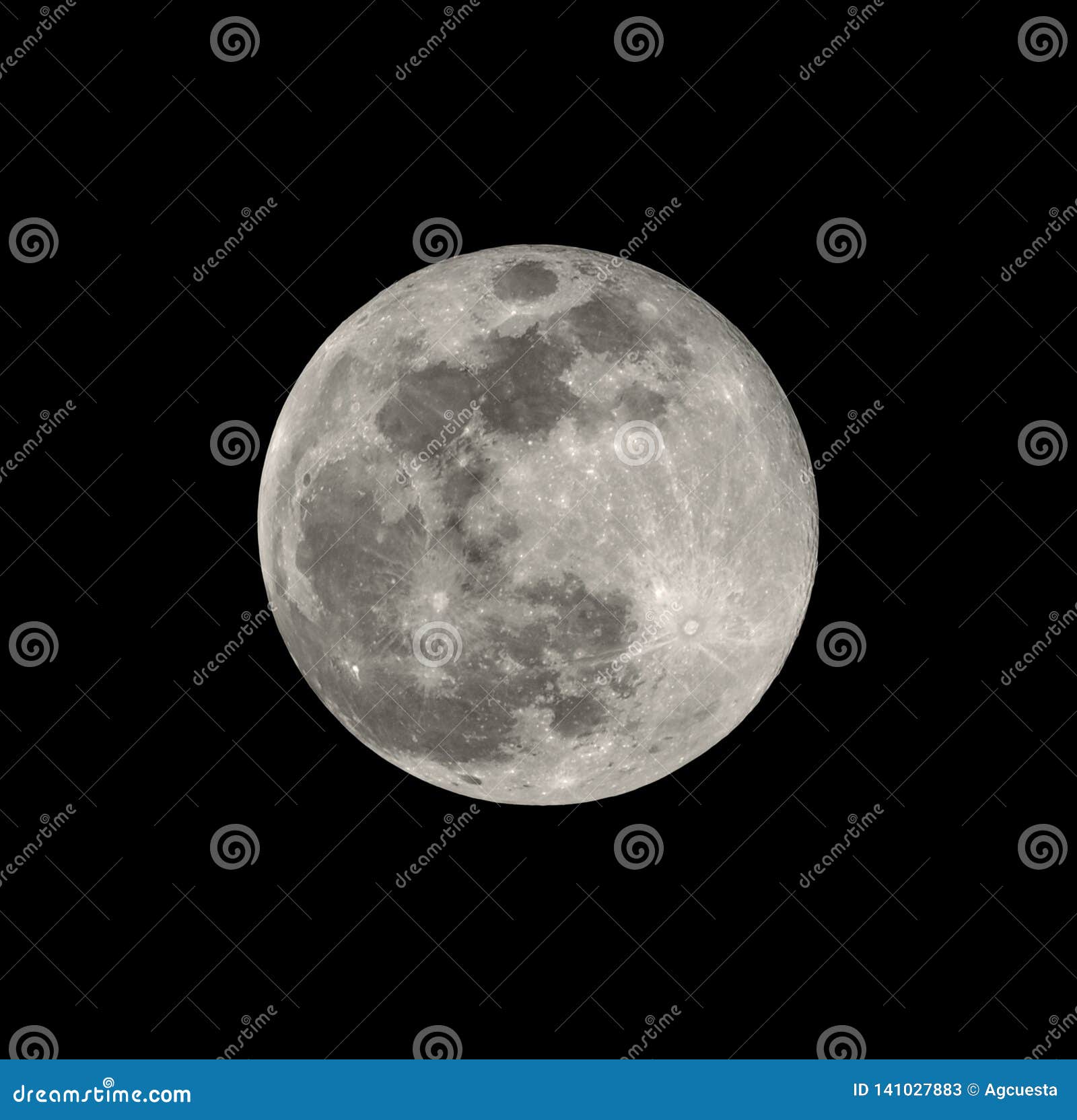 Full Moon from Northern Hemisphere Isolated on Black Stock Image ...