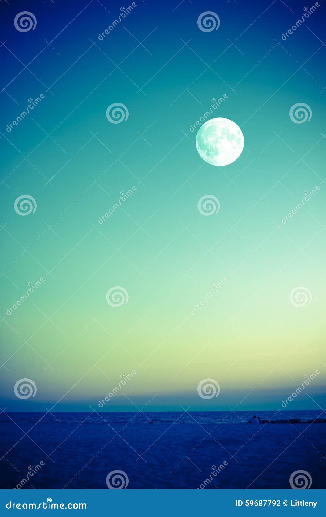 Full Moon Ocean stock photo. Image of vacation, idyllic - 59687792