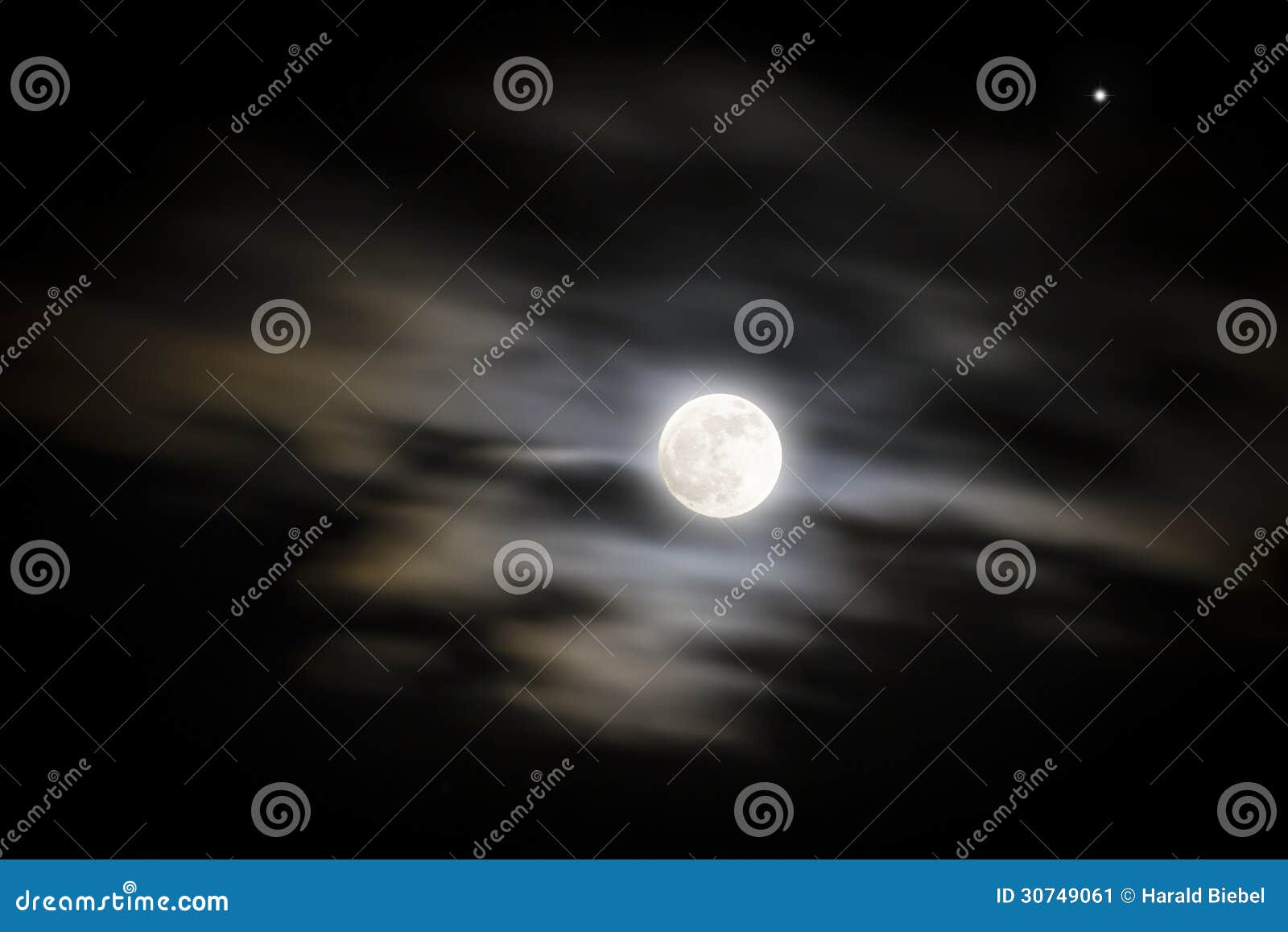 Full moon with one star stock image. Image of crater - 30749061