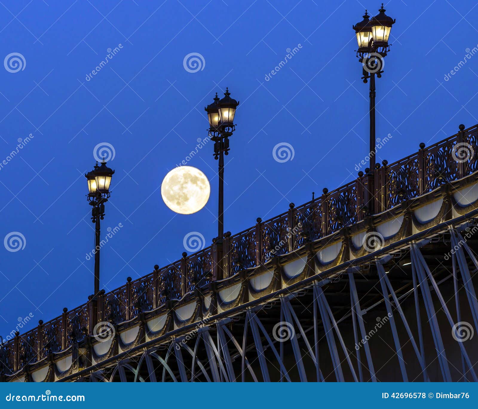 Full moon over the bridge stock photo. Image of outdoor - 42696578
