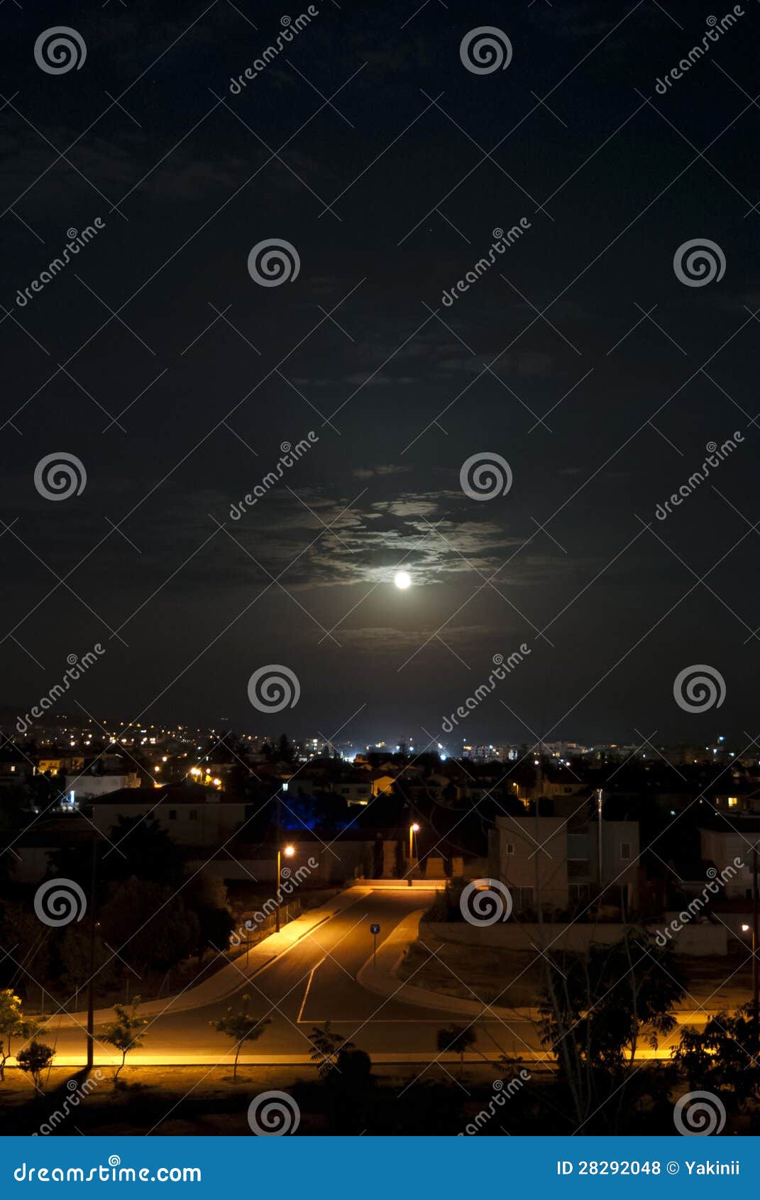 Full moon over the city stock photo. Image of impressive - 28292048
