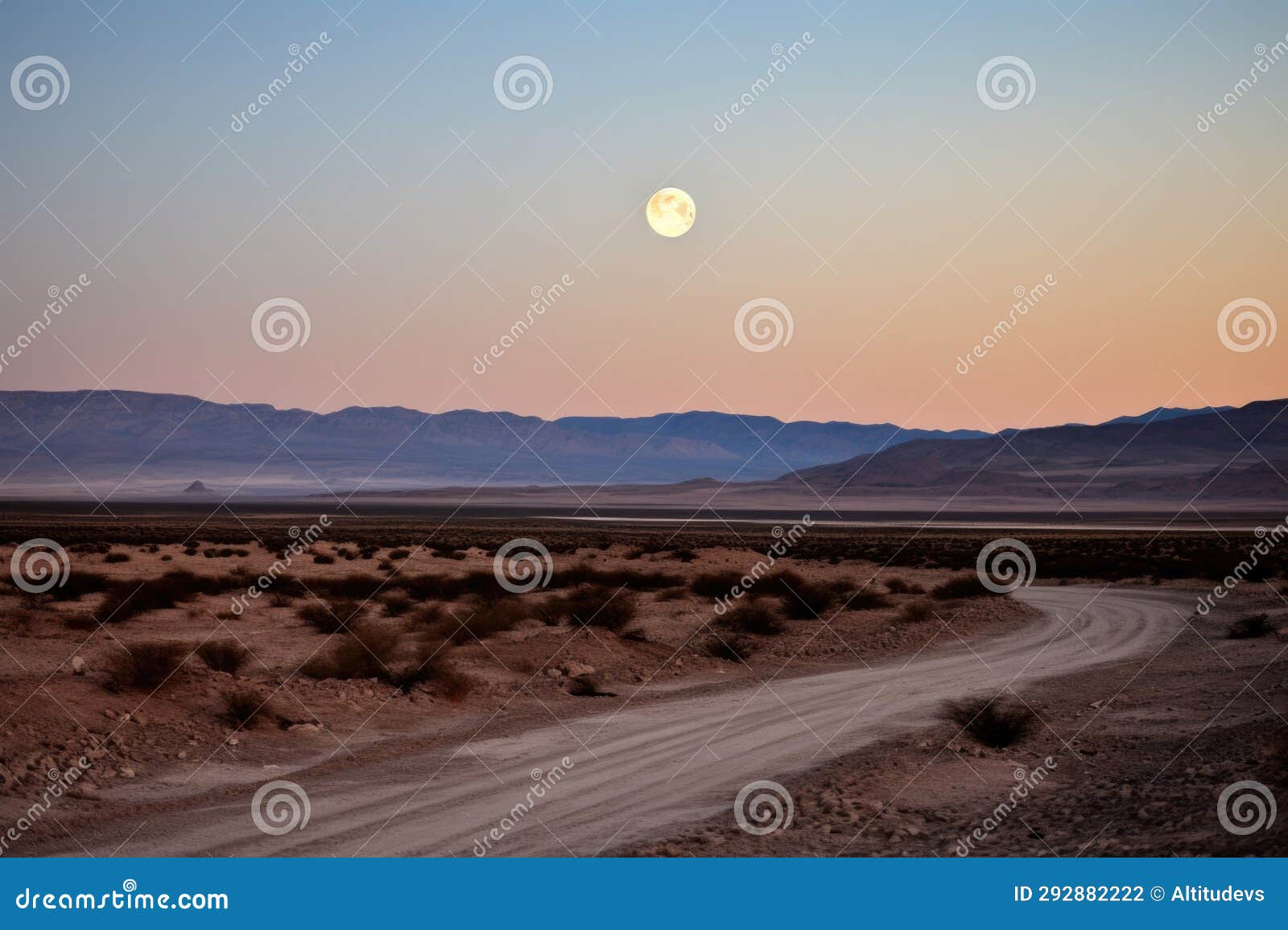 Full Moon Over a Desert Landscape Stock Photo - Image of desert ...