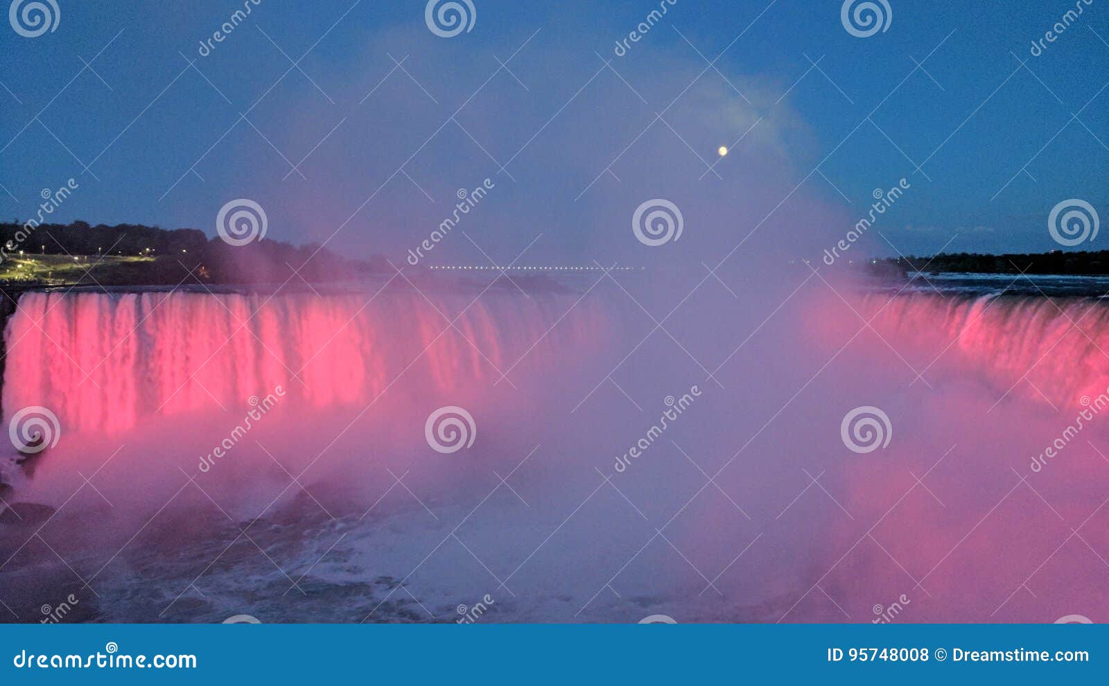 Full moon over the falls stock photo. Image of full, falls - 95748008