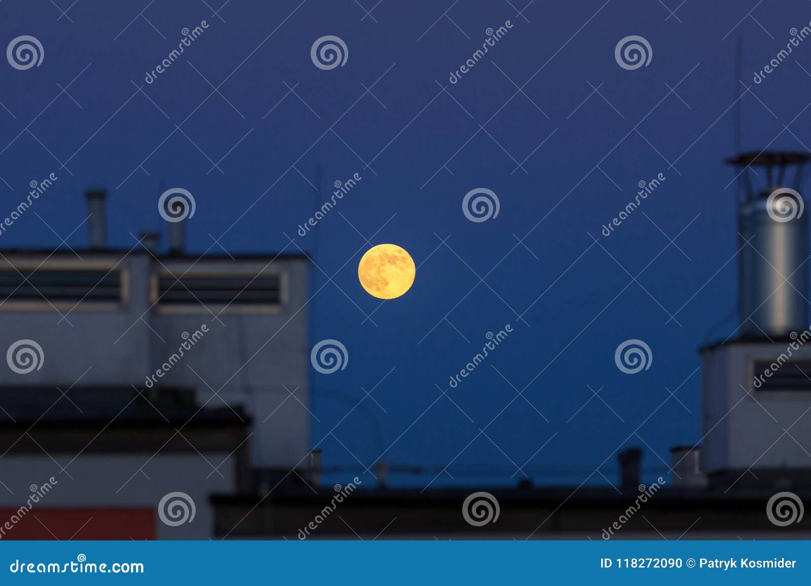 Full moon over the roof stock photo. Image of full, calendar - 118272090
