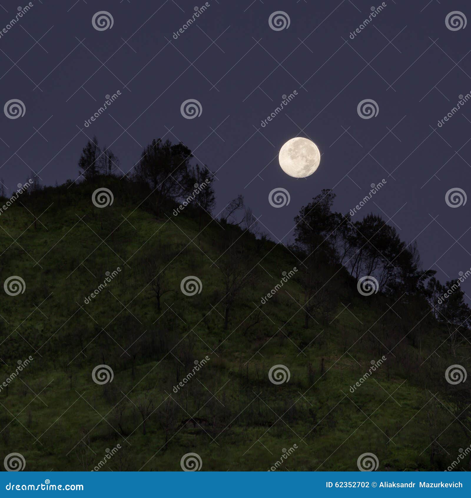 Full moon over mountain stock photo. Image of surface - 62352702